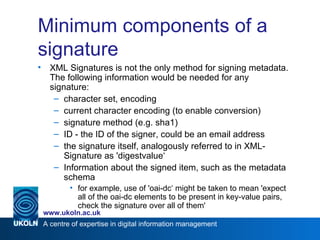 Signed metadata : method and application | PPT