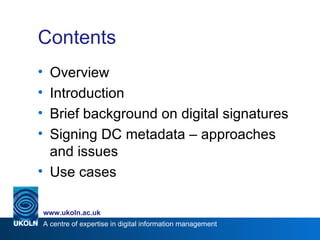 Signed metadata : method and application | PPT