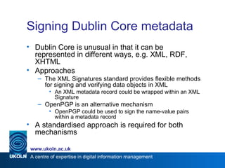 Signed metadata : method and application | PPT