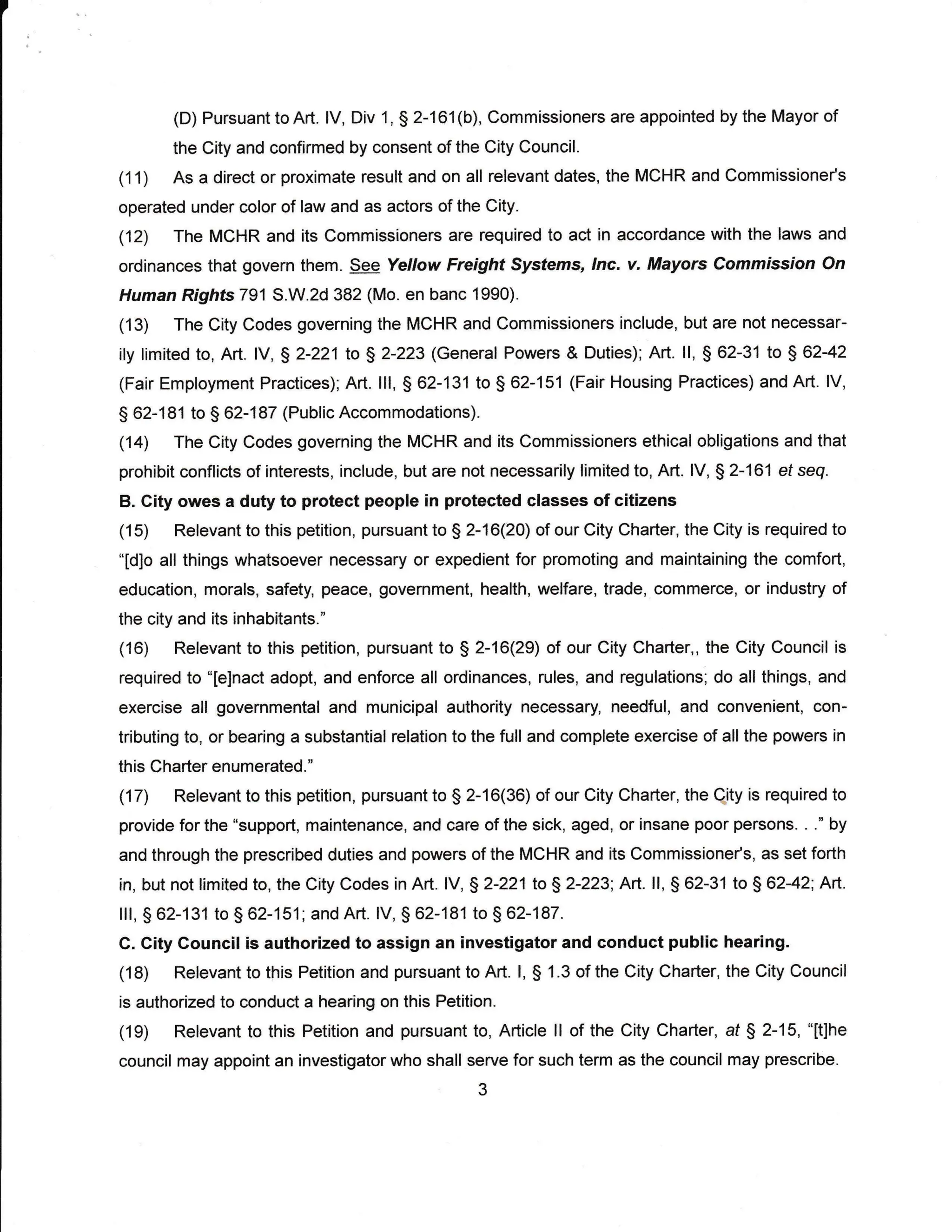 Petition For Impeachment, Springfield Mayor's Commision on Human Rights ...