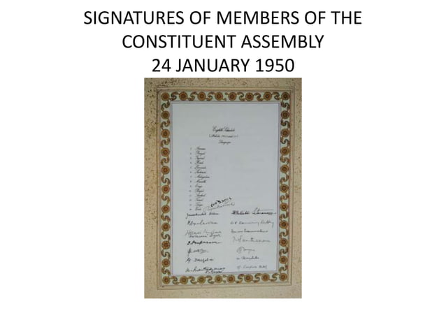 SIGNATURES OF THE MEMBRS OF THE CONSTITUENT ASSEMBLY OF INDIA | PPTX
