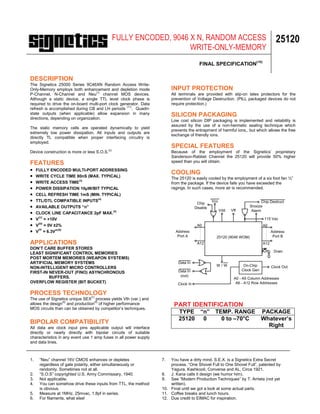Signetics 25120 Datasheet | PDF