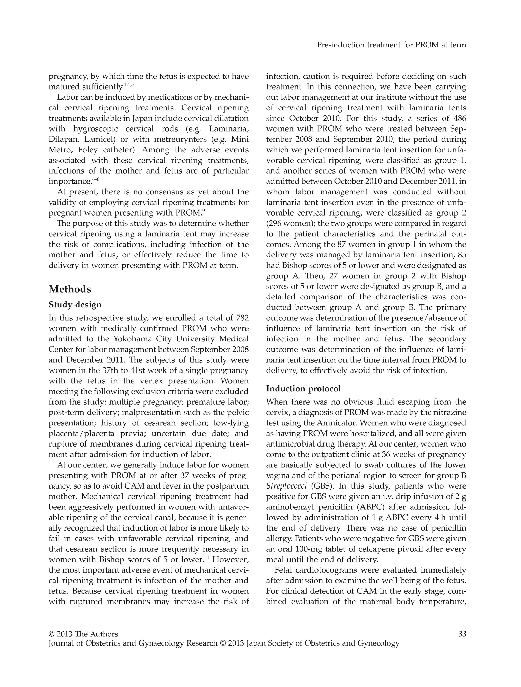 Signiﬁcance of cervical ripening in pre induction | PDF