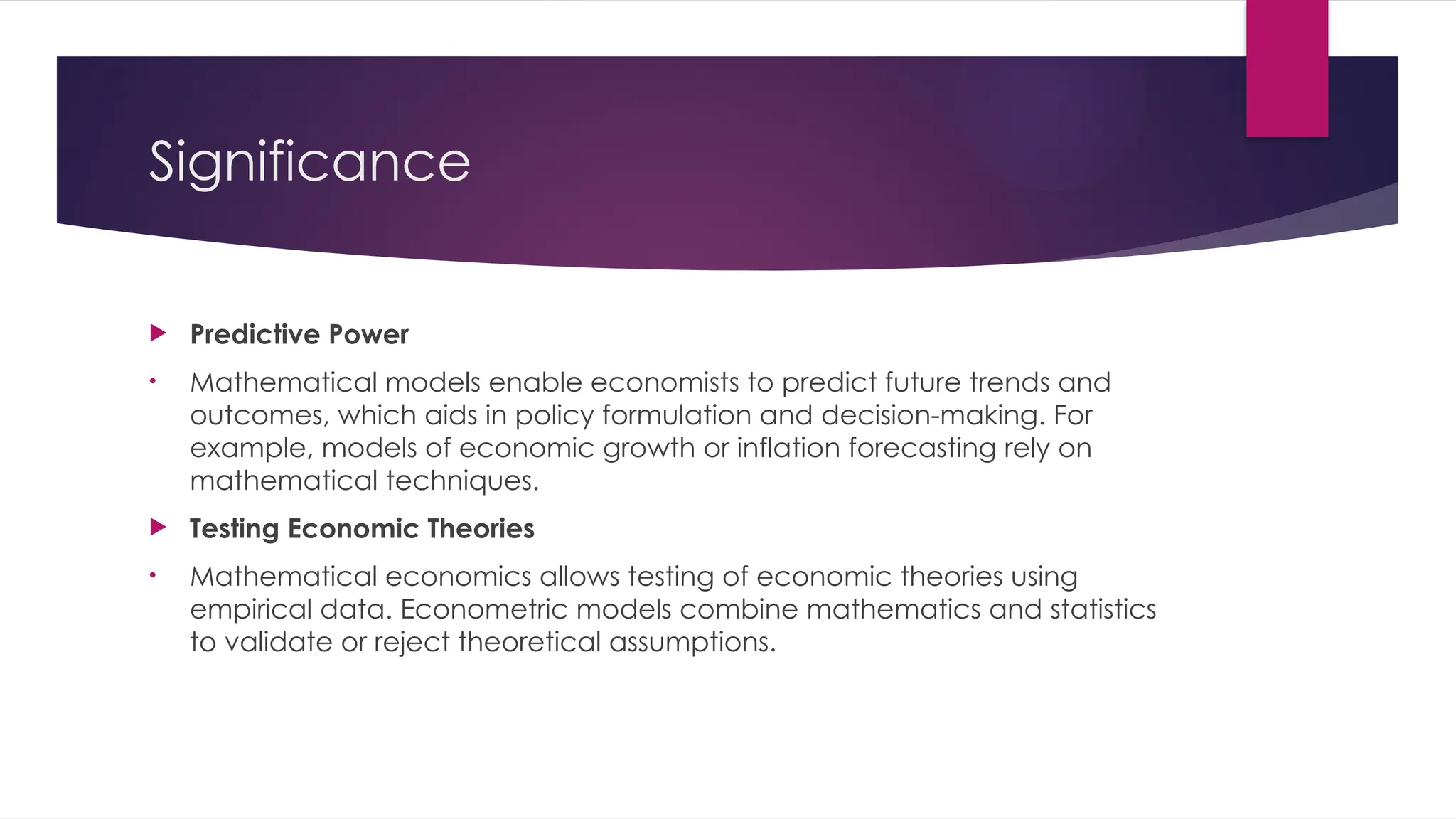 Signifance of mathematical Economics.pptx