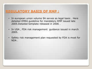 Signifcance of pharmacovigilance & risk management plan | PPTX