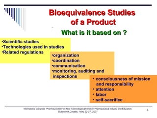 Significance of BA/BE studies in drug research and evaluation of ...