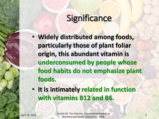Significance and sources of folate | PPT