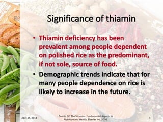 Significance and sources of thiamin | PPT