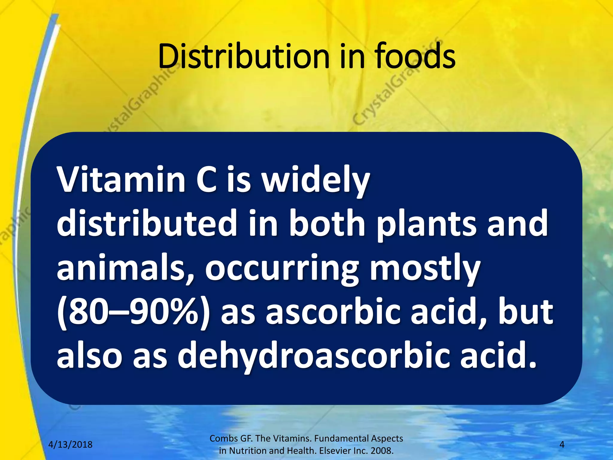 Significance and sources of vitamin C | PPSX | Nutrition | Healthy Living