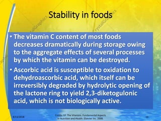 Significance and sources of vitamin C | PPSX | Nutrition | Healthy Living