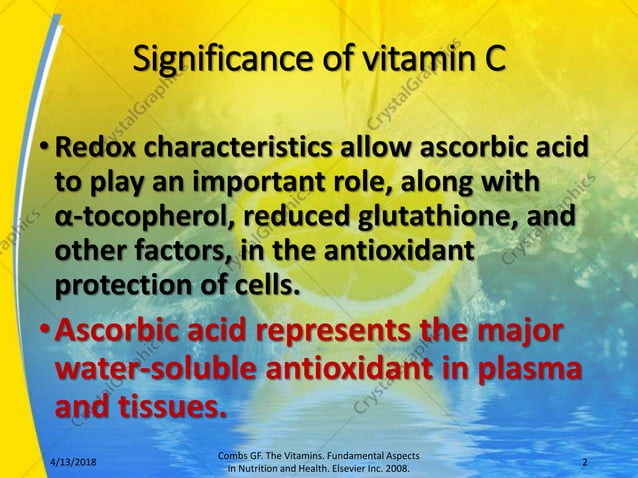Significance and sources of vitamin C | PPSX | Nutrition | Healthy Living