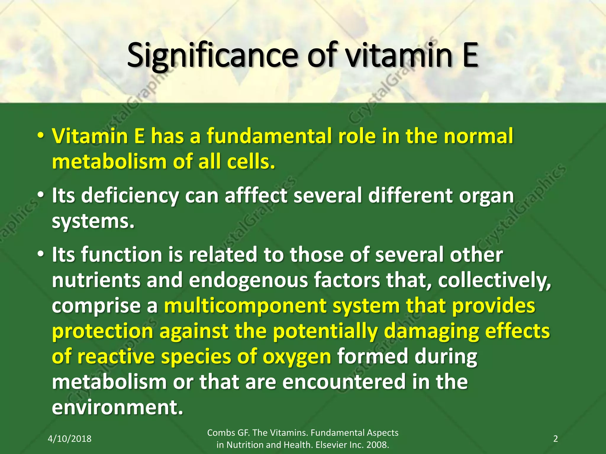 Significance and sources of vitamin E | PPSX
