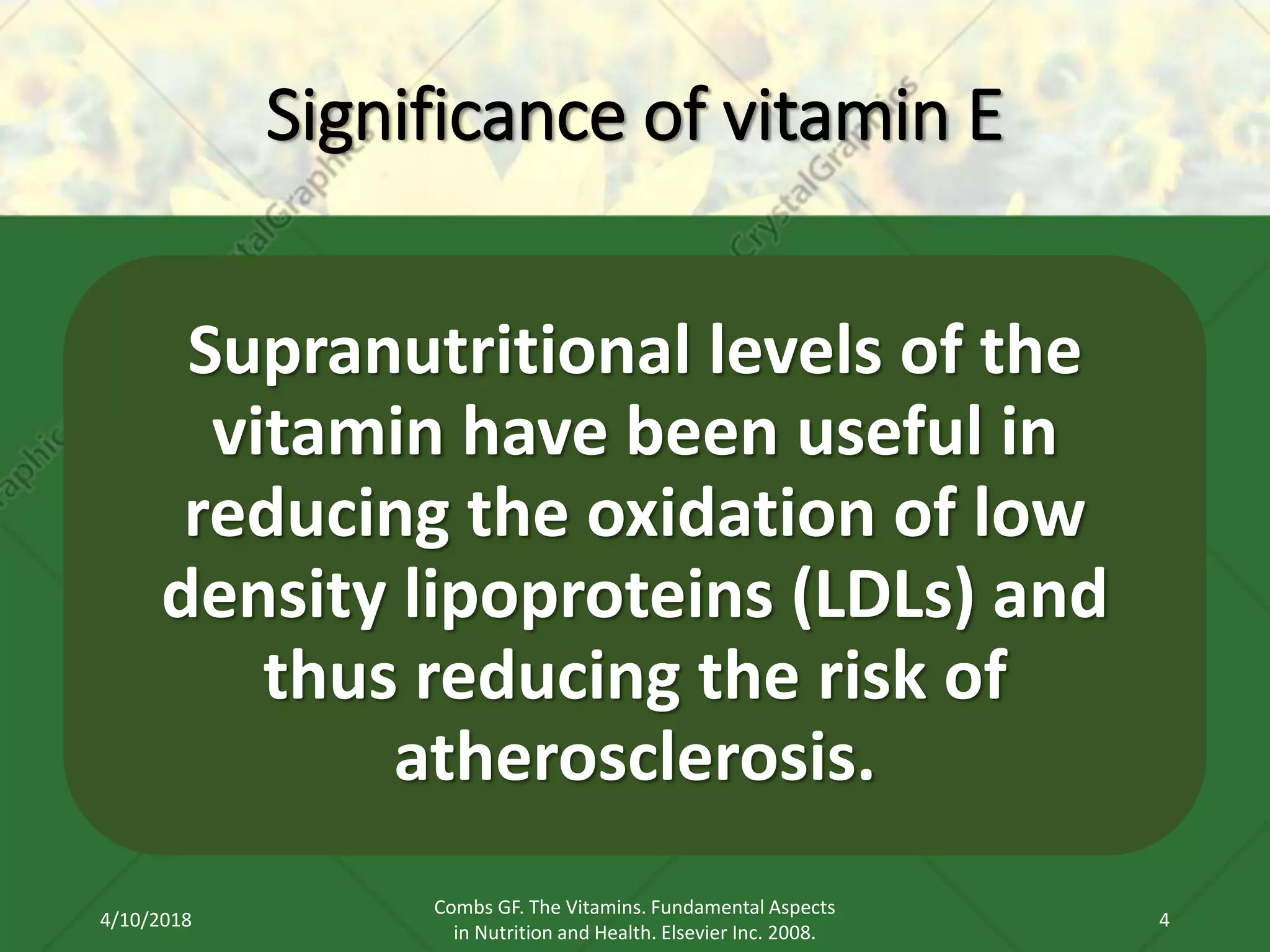 Significance and sources of vitamin E | PPSX