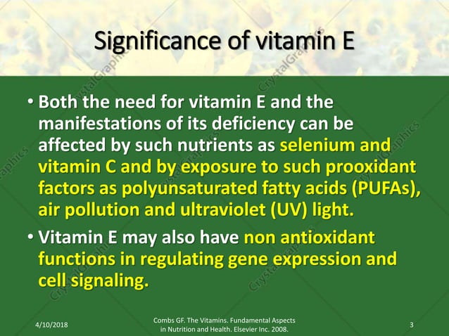 Significance and sources of vitamin E | PPT