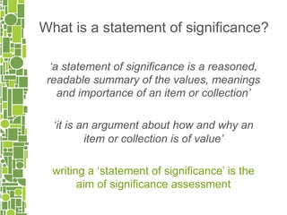 Significance assessment: the basics by Veronica Bullock | PPT