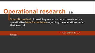 Operations Research: Significance and limitations | PPTX