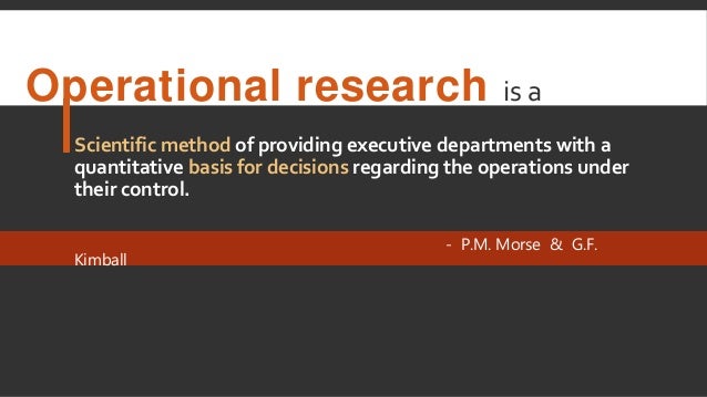 Significance of operational research - eternallaneta