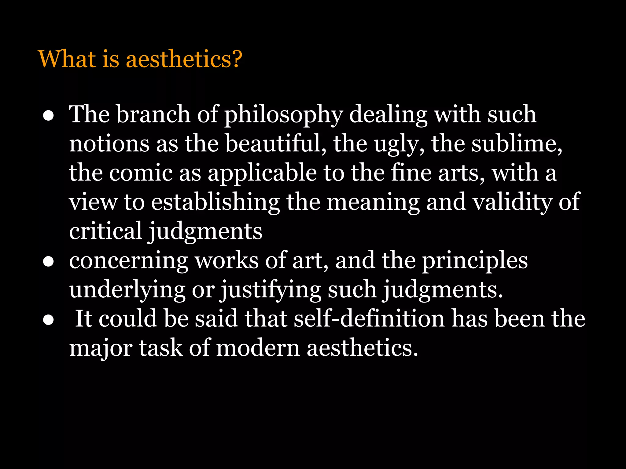 Significance of aeshetics in your daily life | PPTX