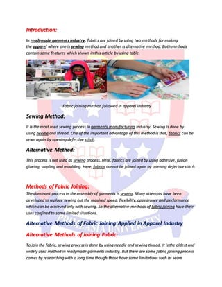 Significance of alternative method of fabric joining on bangladeshi ...