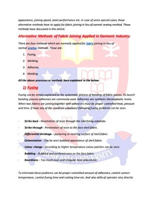 Significance of alternative method of fabric joining on bangladeshi ...