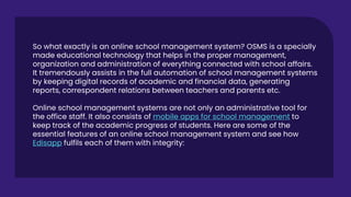 Significance of an online school management system | PPT