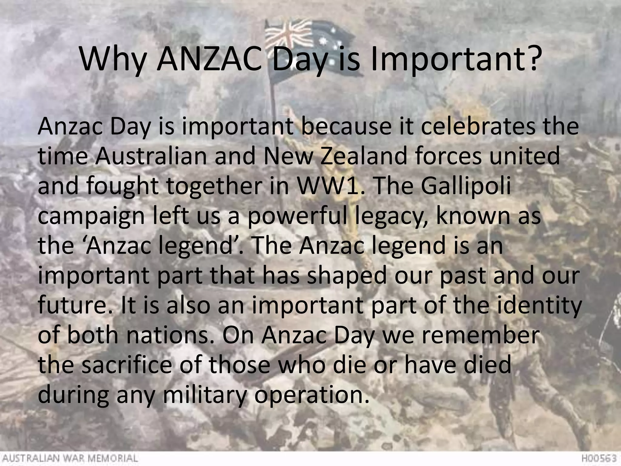 Significance of ANZAC Day | PPTX | Death, Injury, or Military Conflict ...
