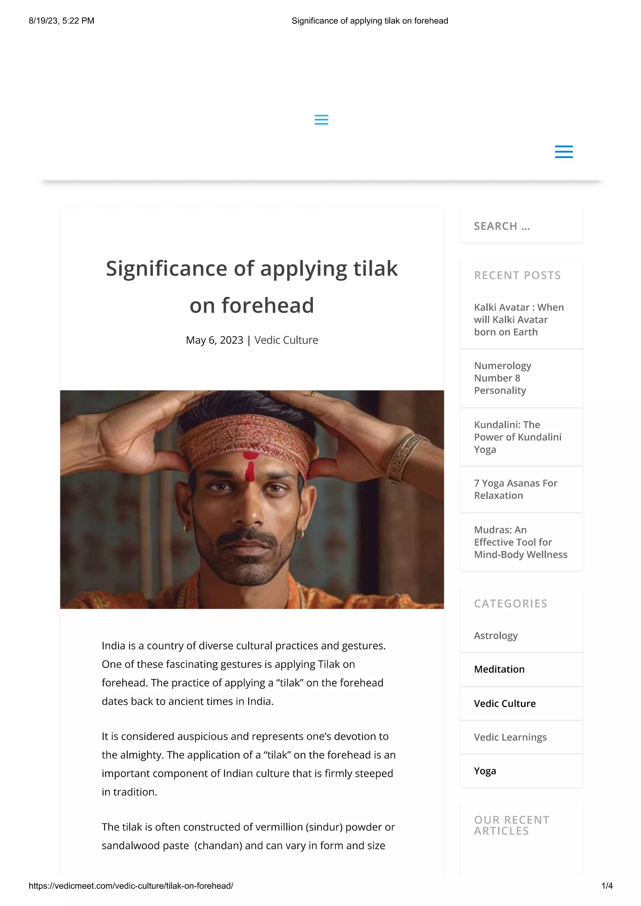 significance of applying tilak on forehead.pdf