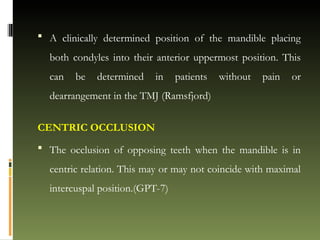 significance of centric relation in complete denture | PPT