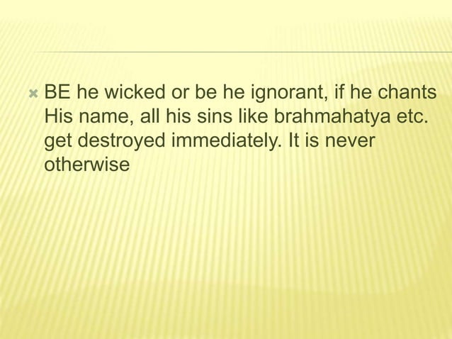 Significance of chanting lord’s divine names | PPT