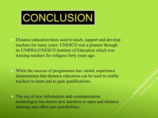 Significance of distance education in teacher education | PPTX
