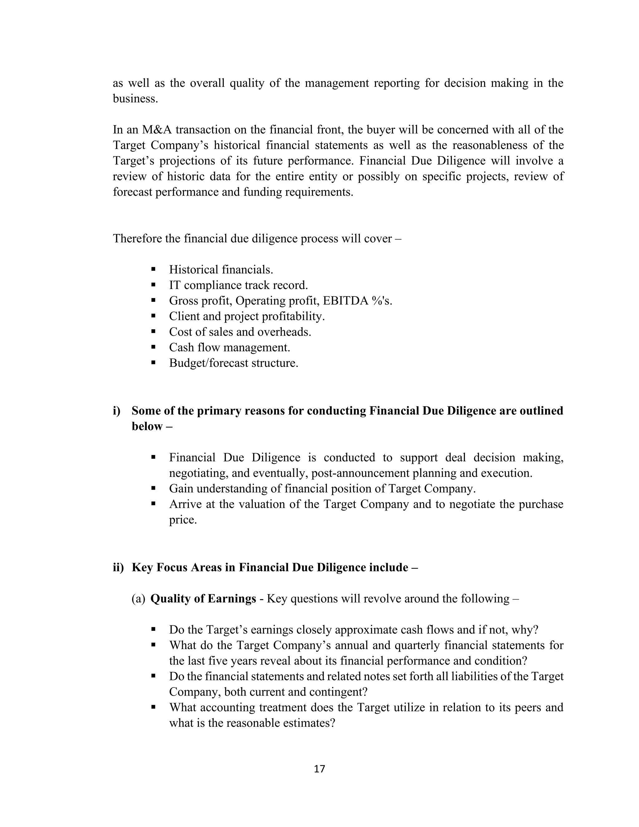 Significance of due diligence as a procedure report | PDF