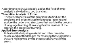 Significance of error analysis | PPTX | Education