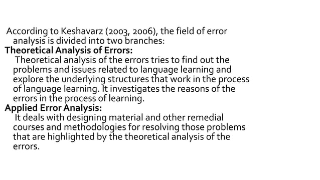 Significance of error analysis | PPTX | Education