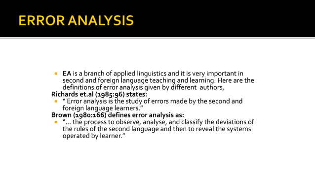 Significance of error analysis | PPTX | Education