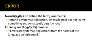 Significance of error analysis | PPTX | Education