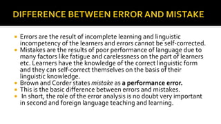 Significance of error analysis | PPTX | Education