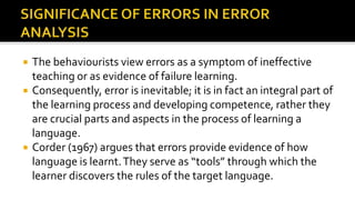 Significance of error analysis | PPTX | Education