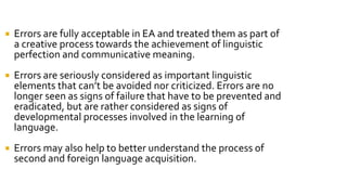 Significance of error analysis | PPTX | Education