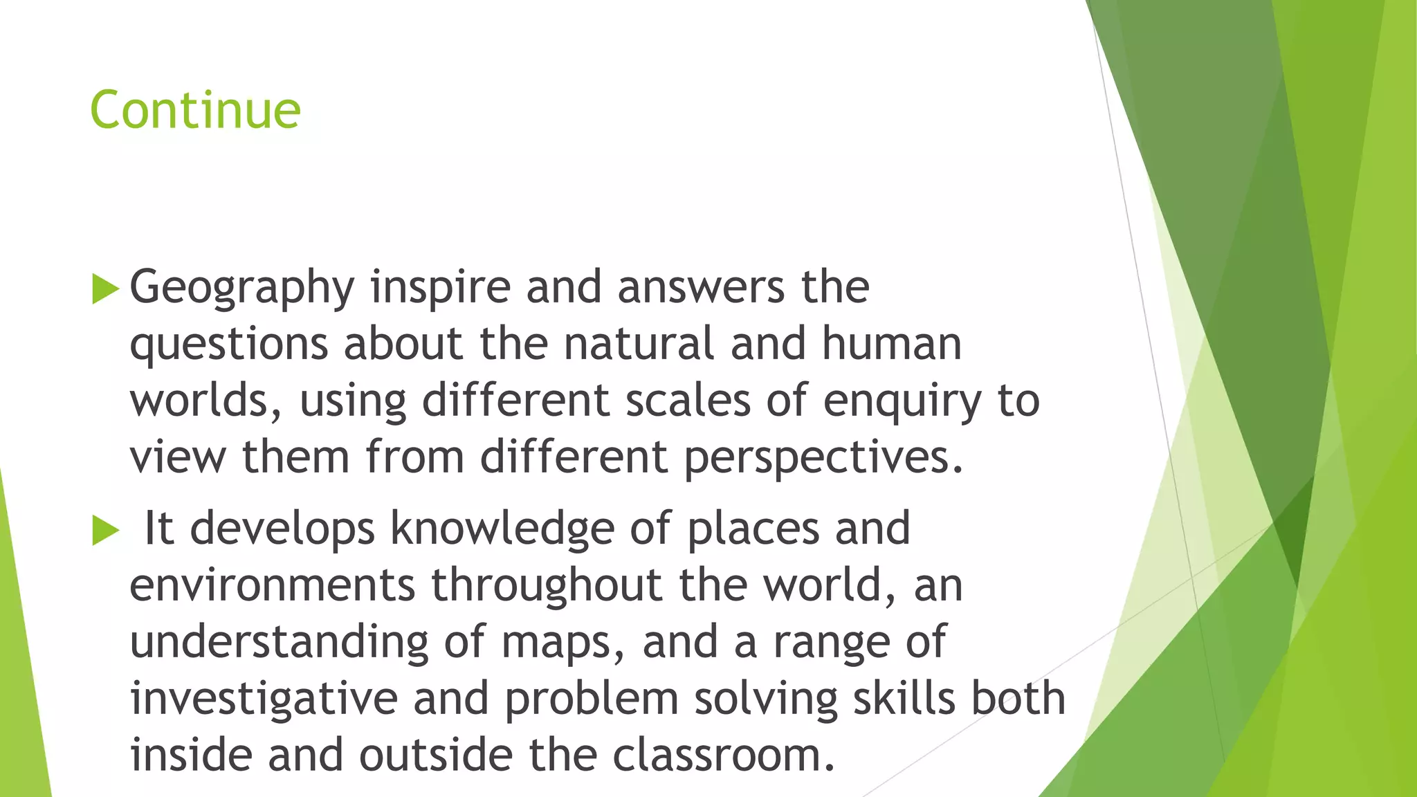 Significance of geography in teaching social studies | PPTX