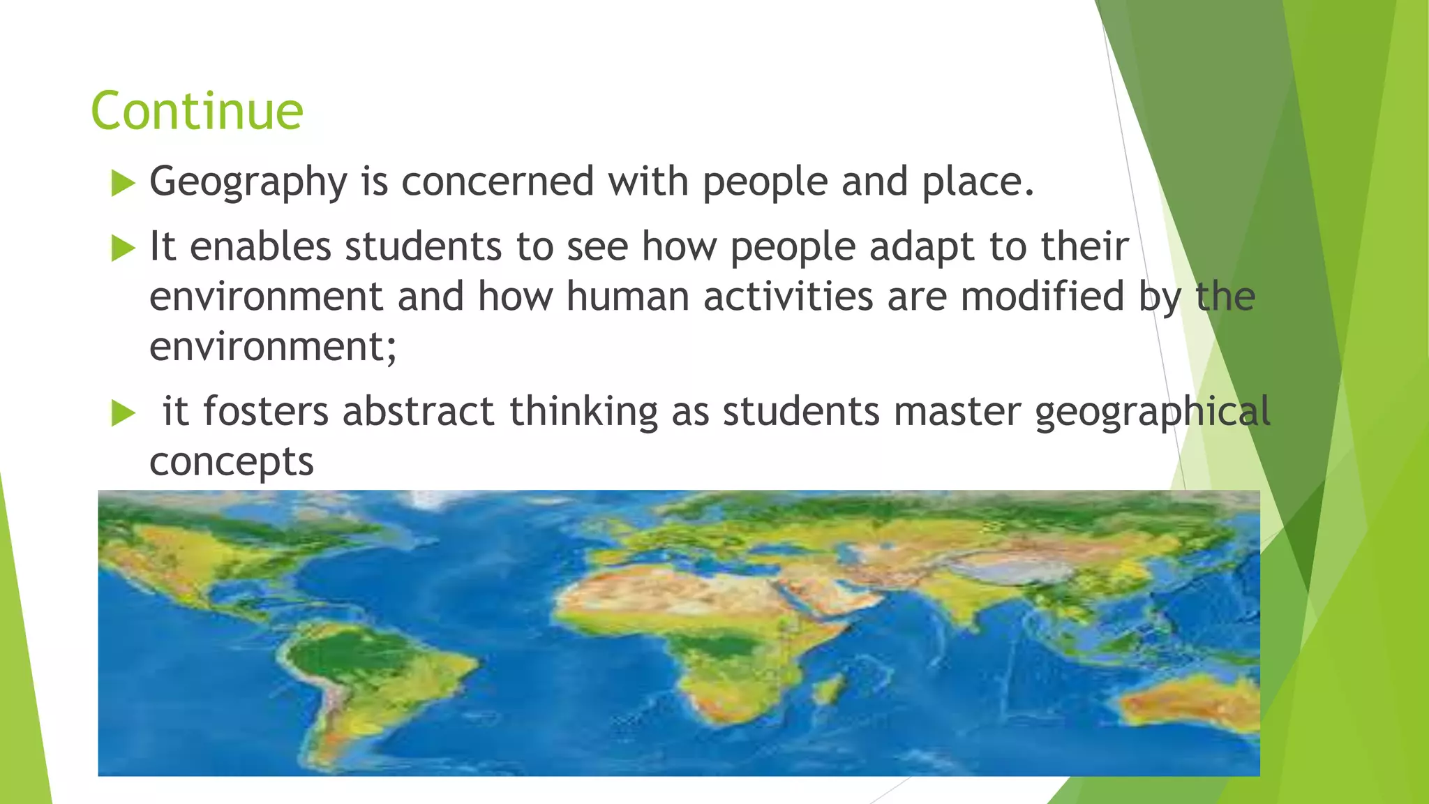 Significance of geography in teaching social studies | PPTX