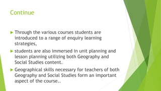 Significance of geography in teaching social studies | PPTX