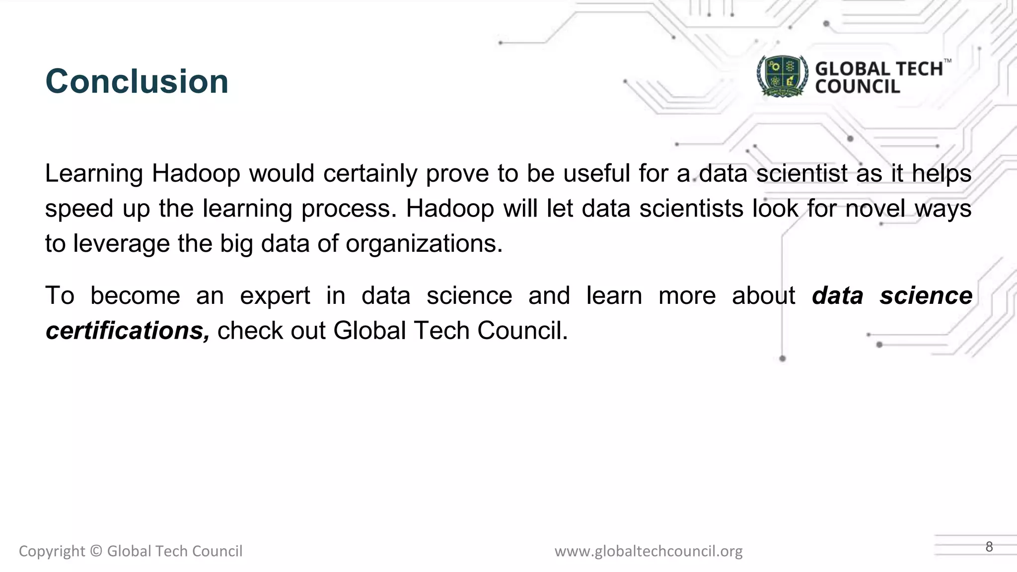 Significance Of Hadoop For Data Science | PPT