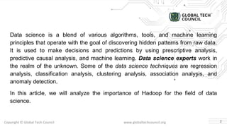 Significance Of Hadoop For Data Science | PPT