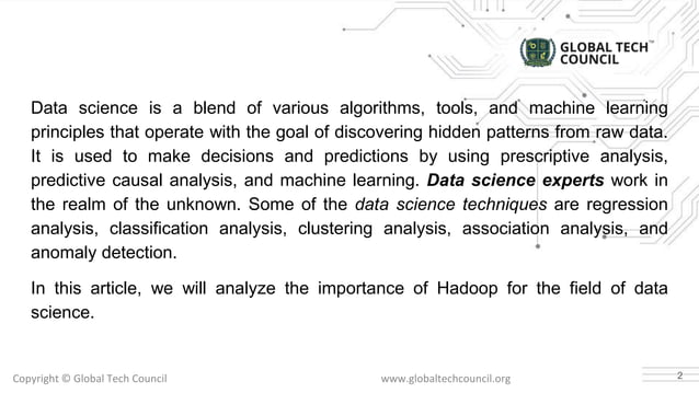 Significance Of Hadoop For Data Science | PPT