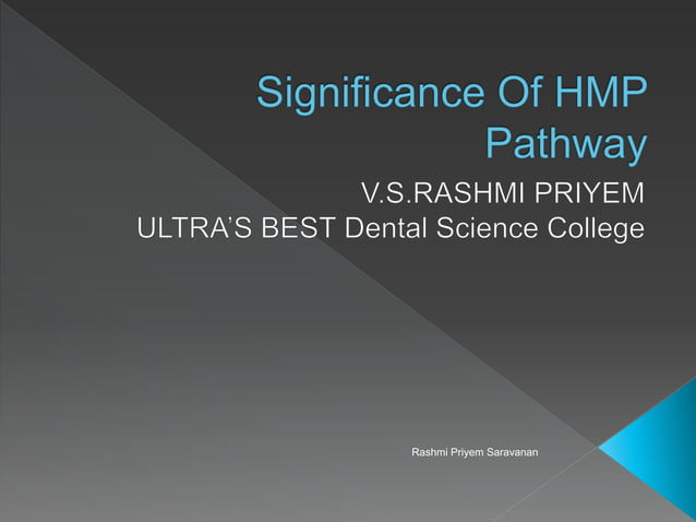 Significance of HMP Pathway | PPTX