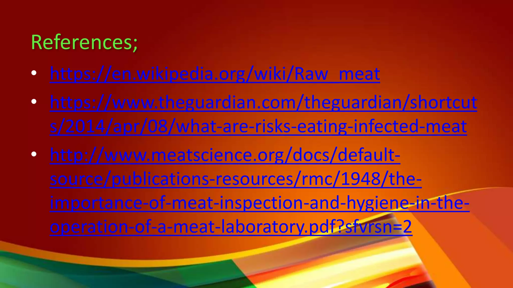 Significance of hygiene meat for public health | PPTX