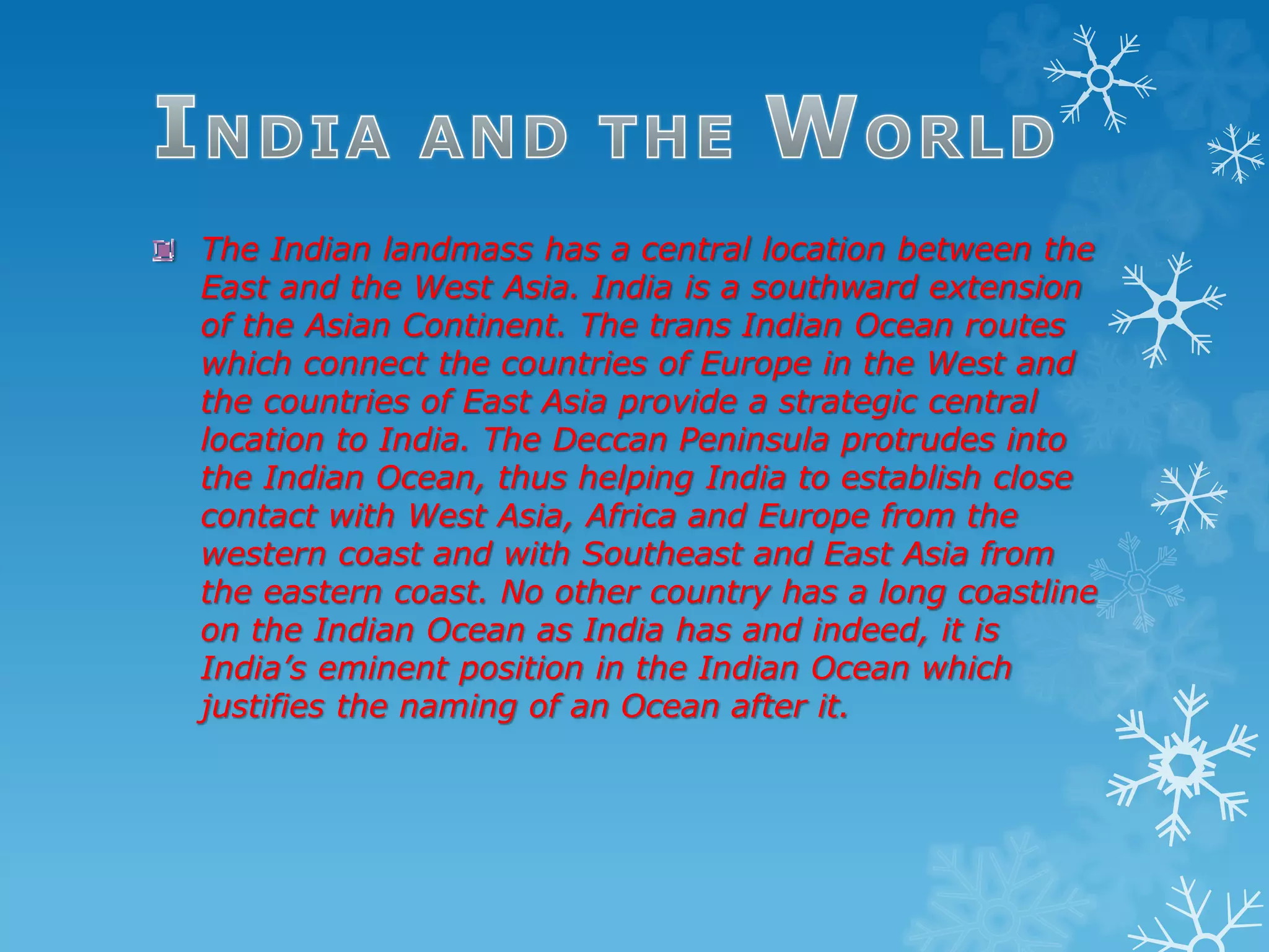 Significance of india's location | PPTX