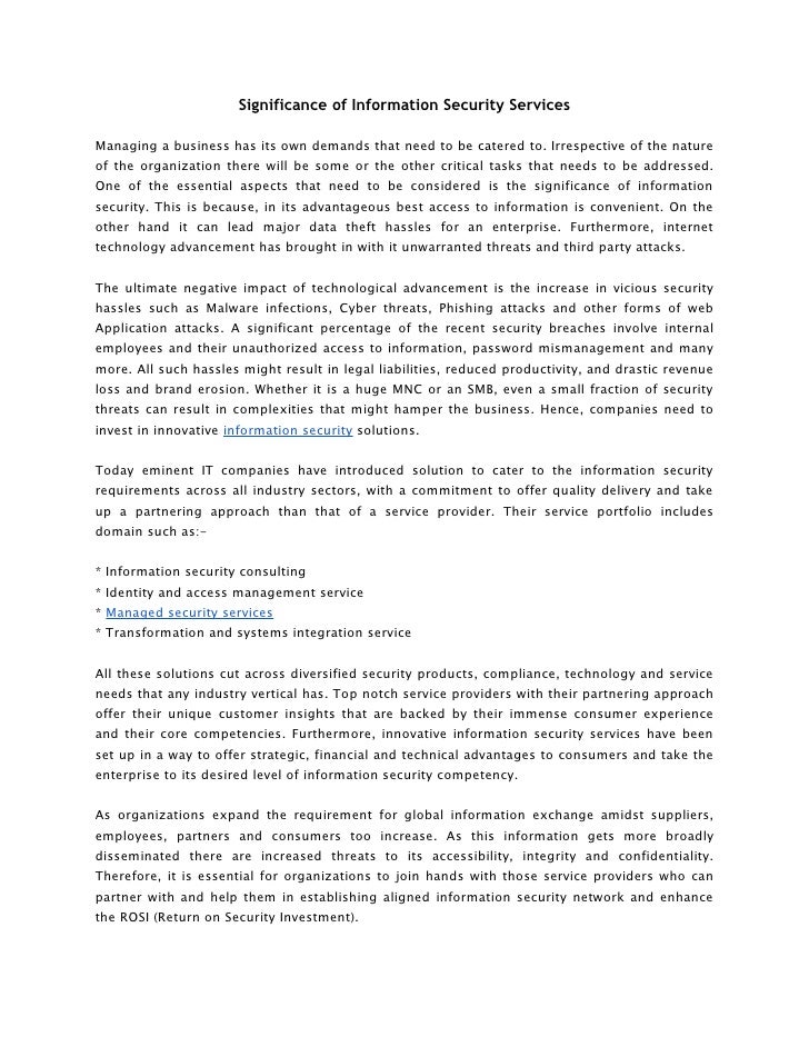 Significance Of Information Security Services significance-of-information-security-services