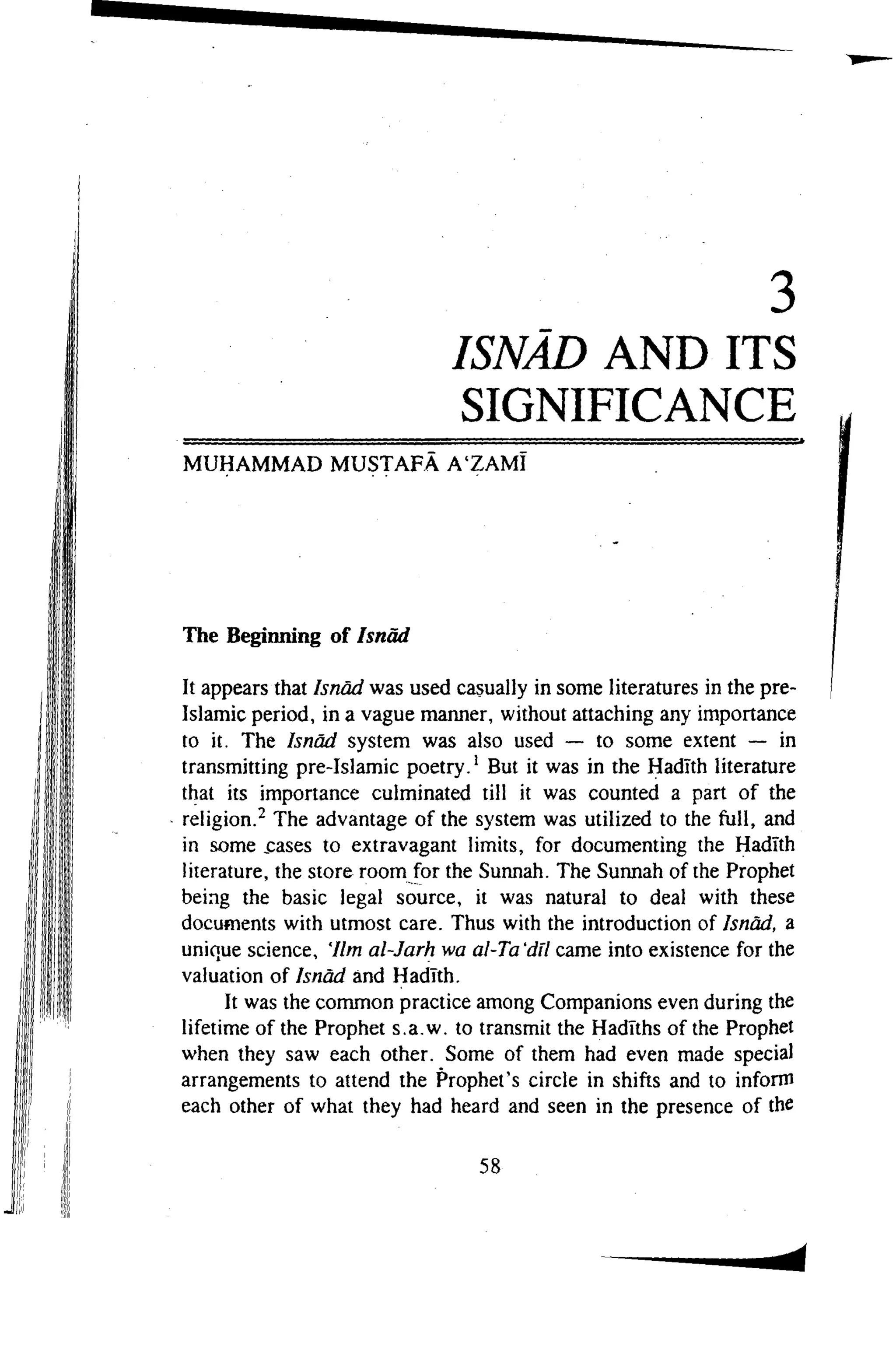 Significance of isnad_-_mustafa_azmi | PDF