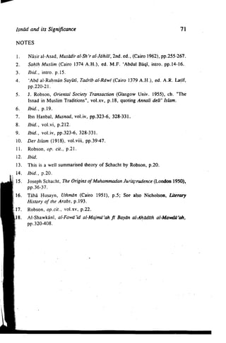 Significance of isnad_-_mustafa_azmi | PDF
